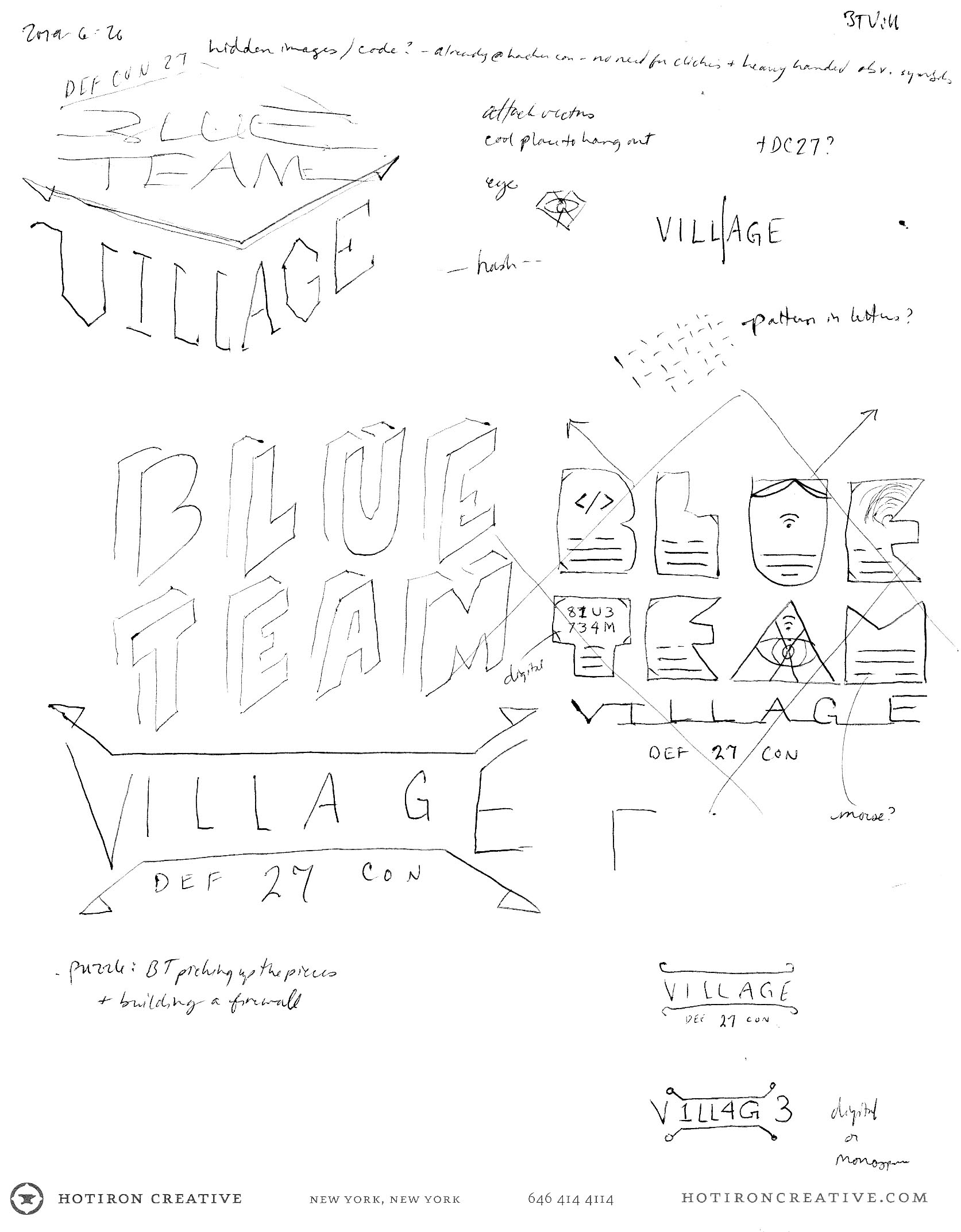 Logo design: Blue Team Village, 2020 | Hotiron Creative | Design a ...